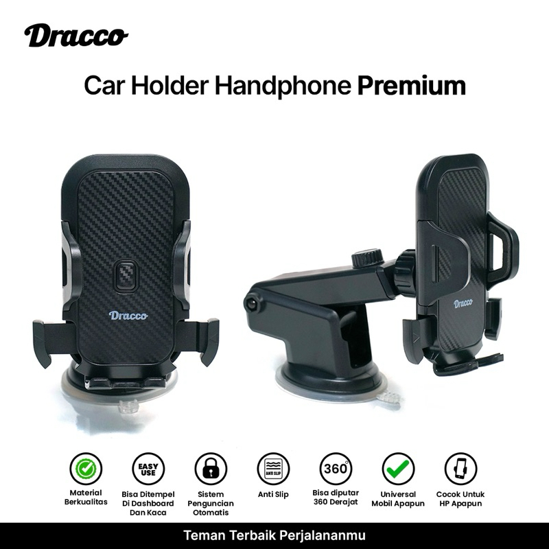 Jual Holder HP Mobil Dashboard & Kaca DRACCO-Car Phone Holder 360° Anti ...