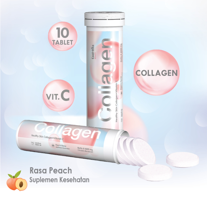 Jual Coolvita Paket Cerah Bersinar 30 Hari Collagen Effervescent Rasa Peach Untuk Kulit Glowing ...