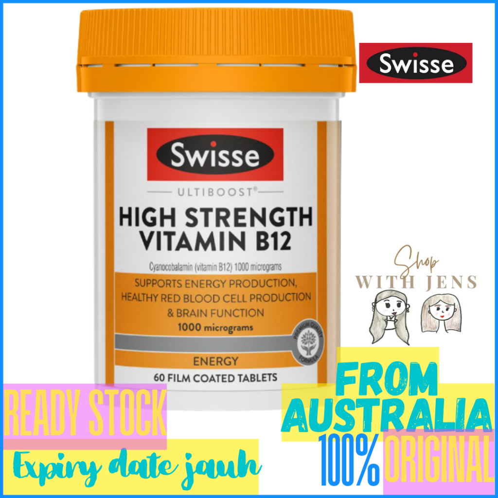 Jual Swisse High Strength Vitamin B12 60 Tablets B12 Mendukung Produksi ...