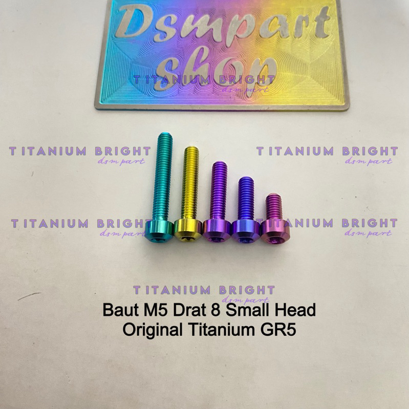 Jual Baut Titanium M5 Drat 8 Small Head M5x10 15 20 25 30 35 Original Titanium GR5 | Shopee ...
