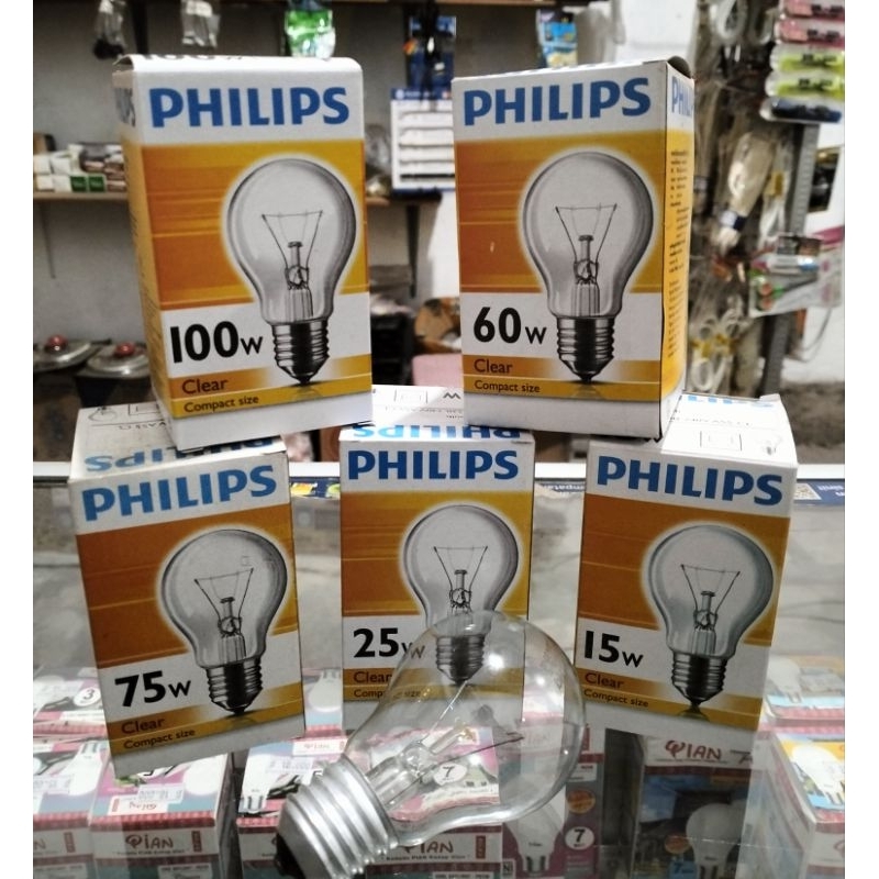 Jual Lampu Pijar Philips 15w 25w 60w 75w 100w | Shopee Indonesia