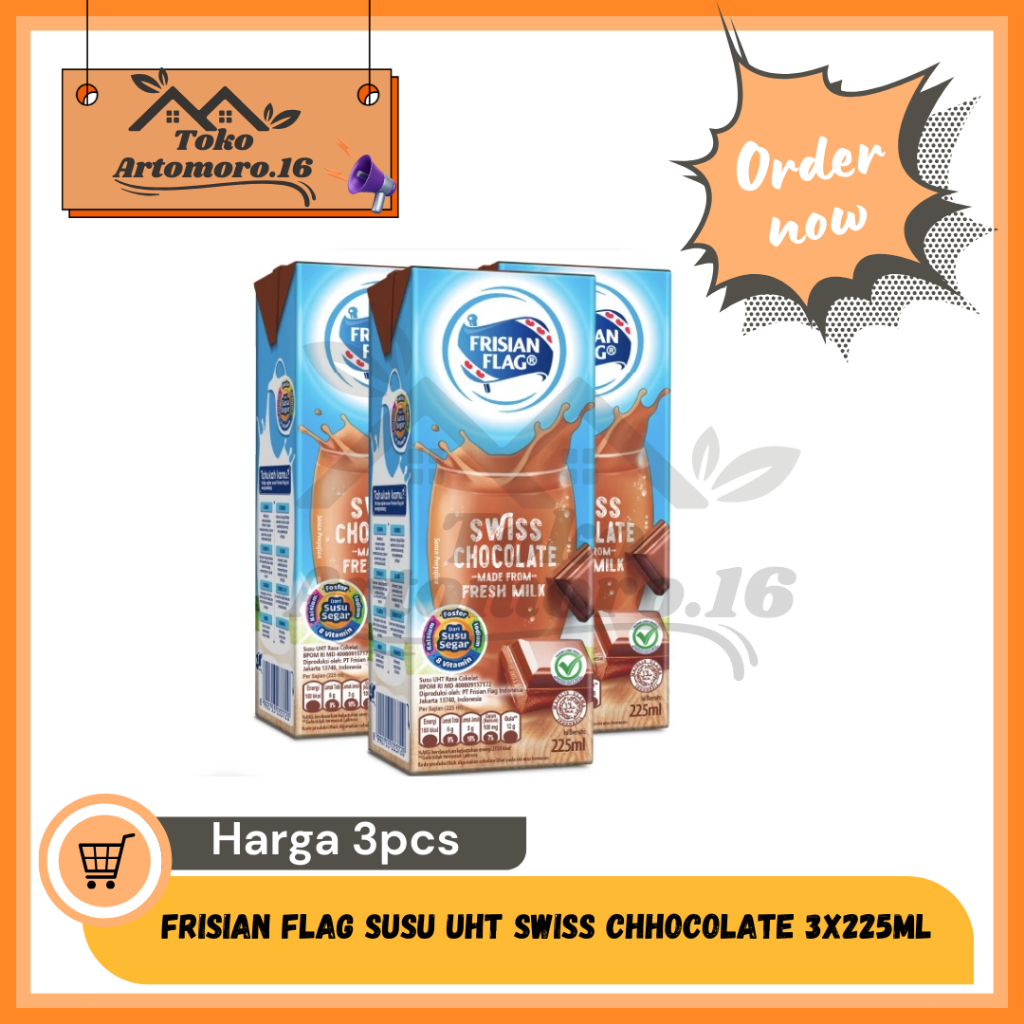 Jual Frisian Flag Susu UHT Swiss Chocolate 3 x 225 ml | Shopee Indonesia