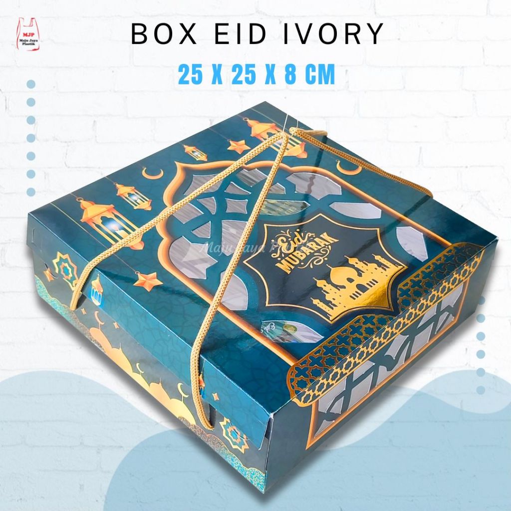 Jual Box hampers lebaran jinjing Mika Tali 25x25x8 Tray puding mini 9 ...