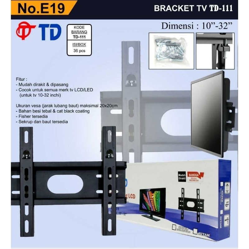 Jual Bracket Tv Universal TD Penopang Tv Led Lcd 10" - 32" / 10" - 42 ...