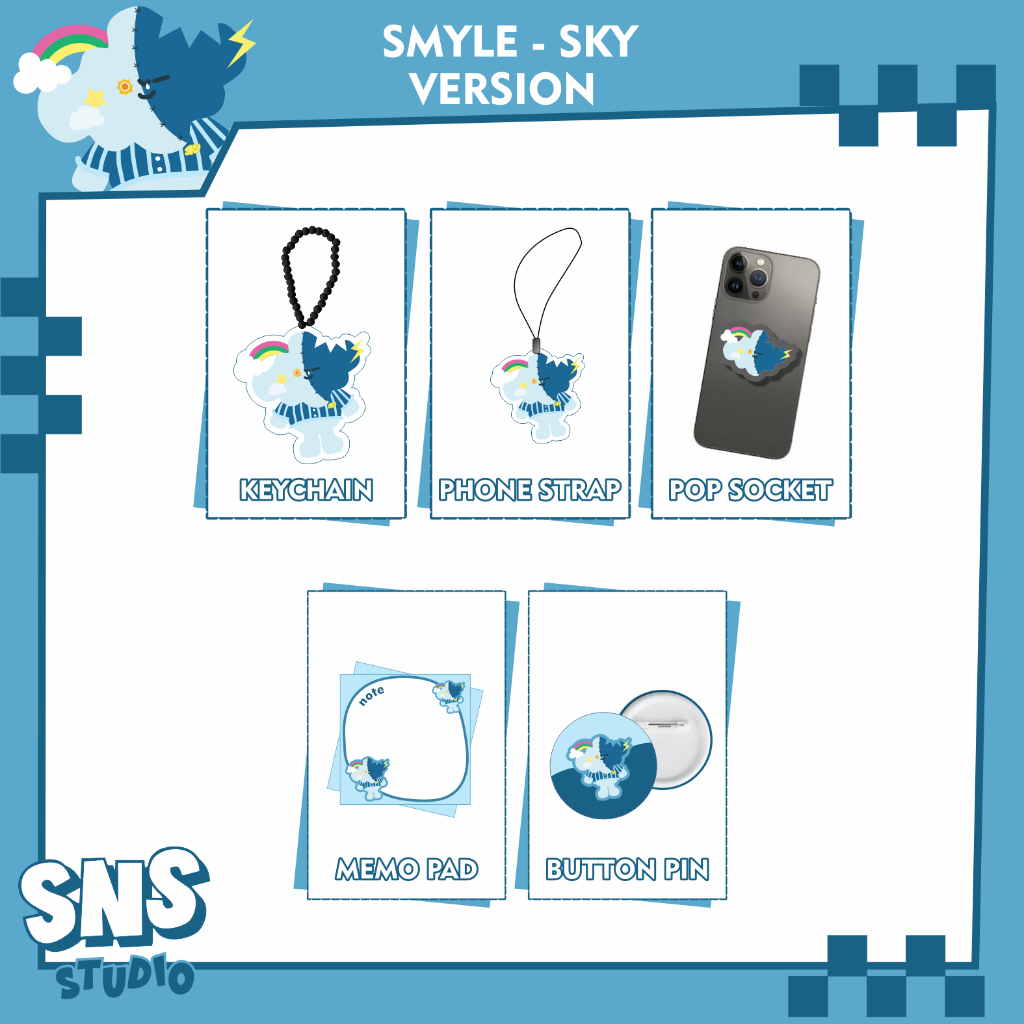 Jual MARCHANDISE GMM FANDAY - SMILEY (SKY) | Shopee Indonesia