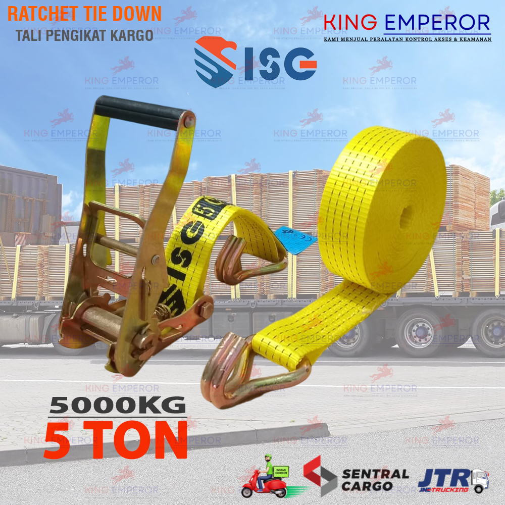 Jual Ratchet Tie Down Cargo Strap Lashing Belt 6-15 Meter 5 TON With ...