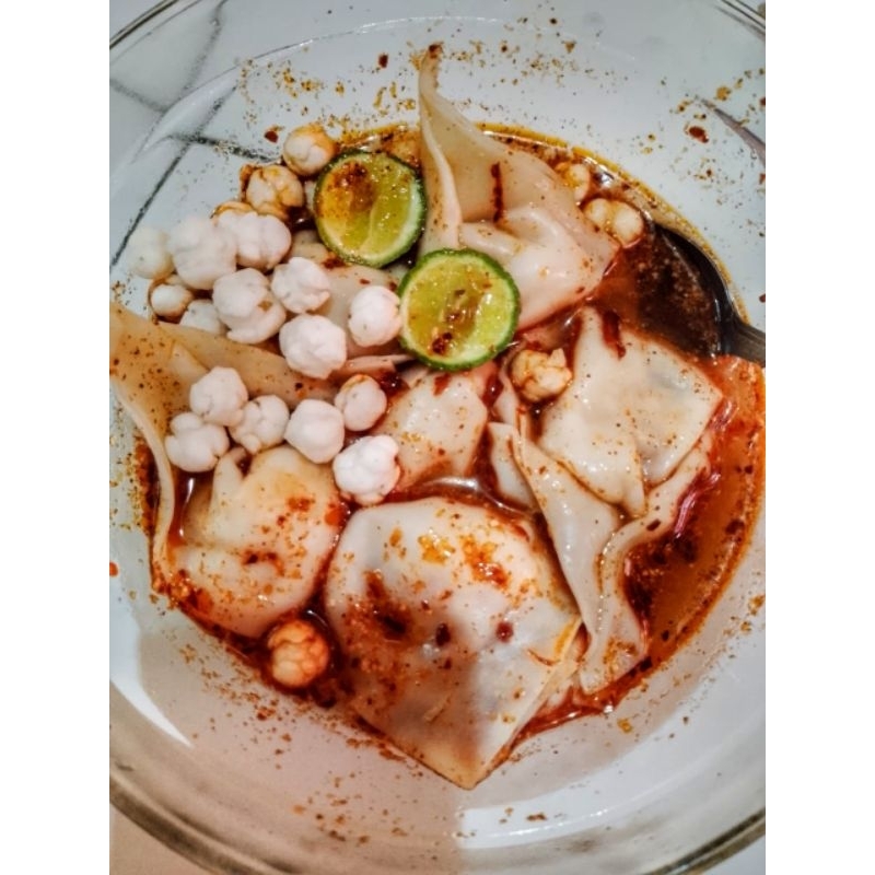 Jual PANGSIT AYAM CHILI OIL KEMASAN VAKUM FULL DAGING/DI GORENG/REBUS ...