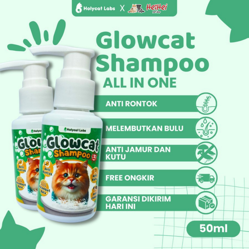 Jual Holycatlabs Glowcat Shampoo All In One Kucing 50ml - Shampo Kucing Anti Jamur Kutu dan ...