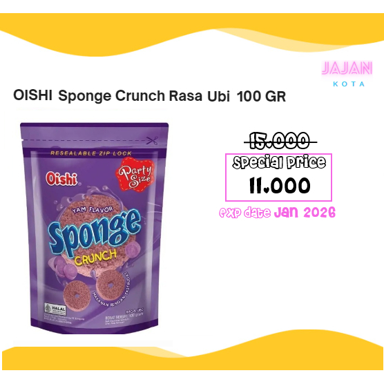 Jual Oishi Sponge Crunch Ubi 100 gram | Shopee Indonesia