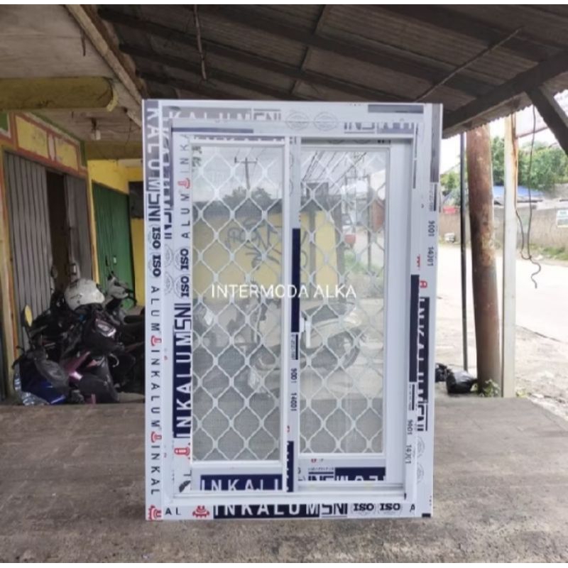 Jual Jendela Sliding Komplit 70x100 Aluminium Kaca Tralis Kawat Nyamuk ...