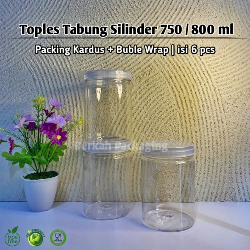 Jual (6 pcs) Tabung Silinder | Toples Tabung Silinder Size 750ml ...
