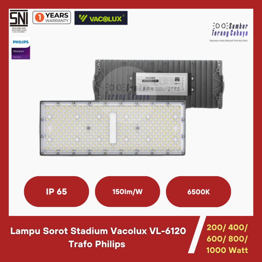 Jual Lampu Sorot Stadium Trafo Philips VL-6112 Vacolux VL-6120 IP 65 ...