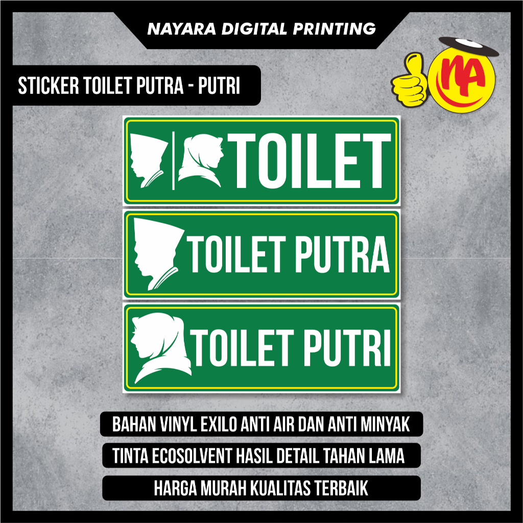 Jual Stiker toilet putra putri / stiker vinyl glosy anti air / stiker ...