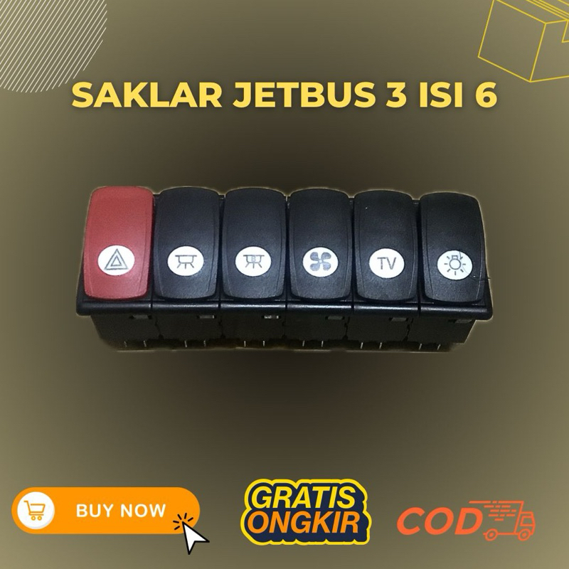 Jual SAKLAR JETBUS 3 ISI 6 // SAKLAR TV SAKLAR LAMPU BUS | Shopee Indonesia