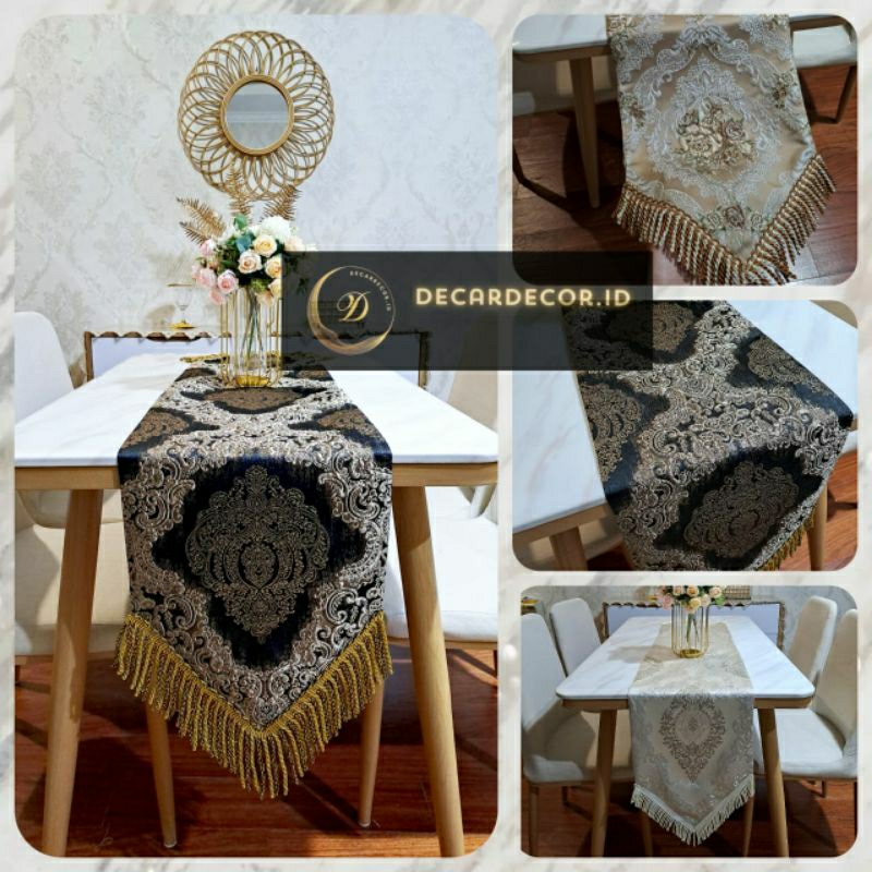 Jual Table Runner Premium Rumbai - Taplak Meja Tamu Panjang Mewah Belgi ...