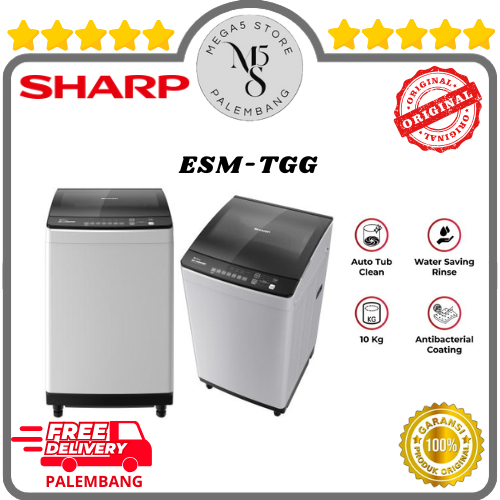 Jual Mesin Cuci Sharp 1 Tabung 8KG / 9KG / 10KG - ESM8000TGG / ESM9000TGG / ESM1000TGG | Shopee ...