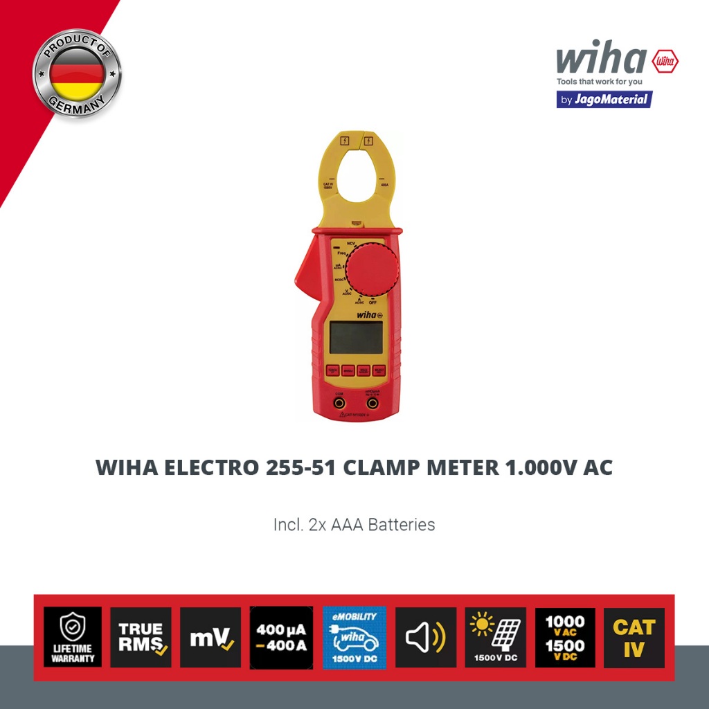 Jual Wiha Insulated Electro SB 255-51 Clamp Meter 1.000V AC - Alat ...