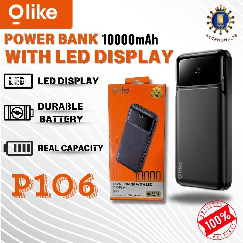 Jual OLIKE P106 Power Bank 10000mAh With LED Display 2A | Shopee Indonesia