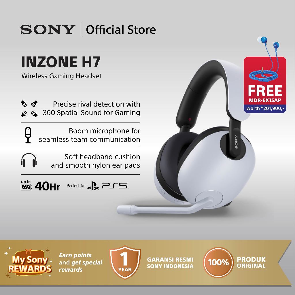 Jual SONY WH-G700 INZONE H7 Wireless Gaming Headset Headphone Head ...