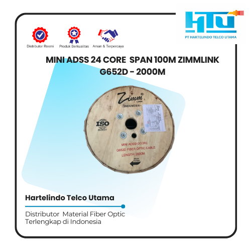 Jual MINI ADSS 24 CORE SPAN 100M ZIMMLINK 2000M KABEL FIBER OPTIK ...