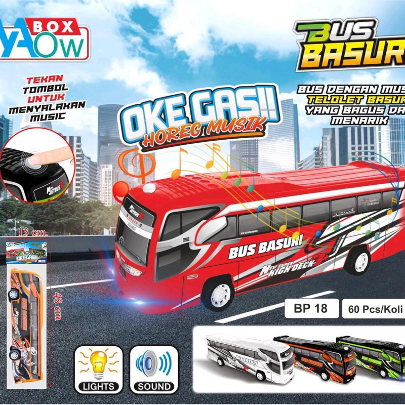 Jual Mainan bis basuri bisa menyala lampu musik/ bis basuri viral ...