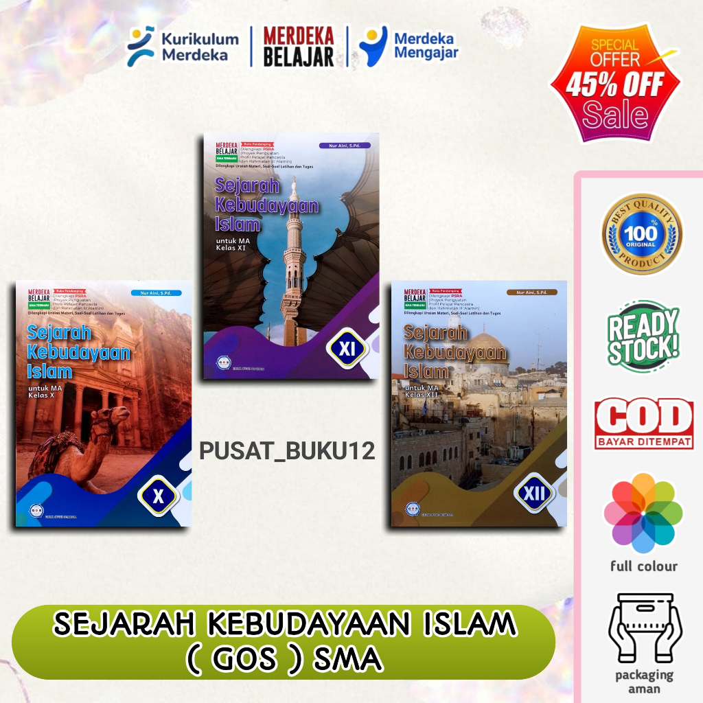 Jual Buku Siswa Pendamping SKI : Sejarah Kebudayaan Islam, KMA 450 Kelas 10,11,12 SMA Kurikulum ...