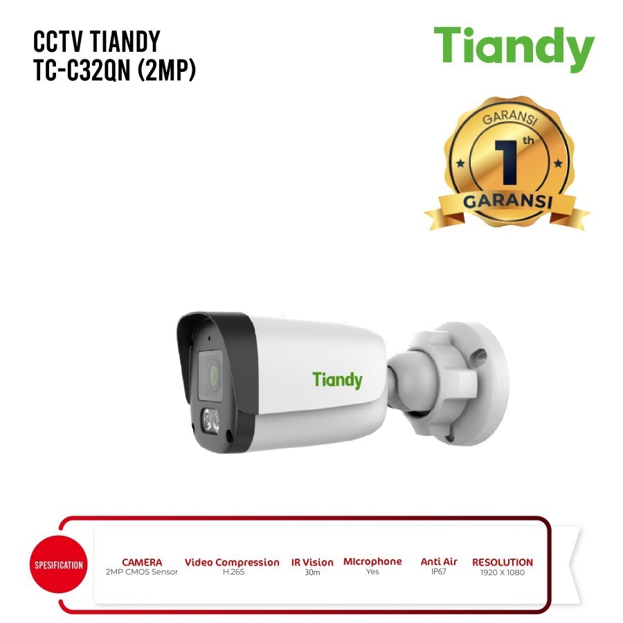 Jual TIANDY CCTV TC-C32QN 2MP I3/E/Y/2.8mm FIXED CAMERA STARLIGHT IR BULLET CAMERA | Shopee ...