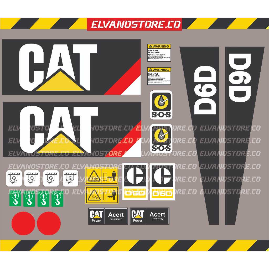 Jual Stiker Dozer Caterpillar Cat D6D Decal Alat Berat BAHAN HIGH ...