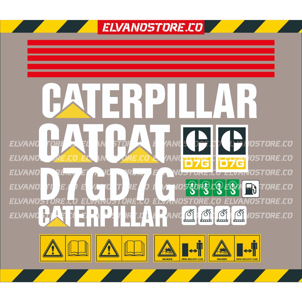 Jual STICKER ALAT BERAT STIKER zer Caterpillar Cat D7G HIGH QUALITY ...