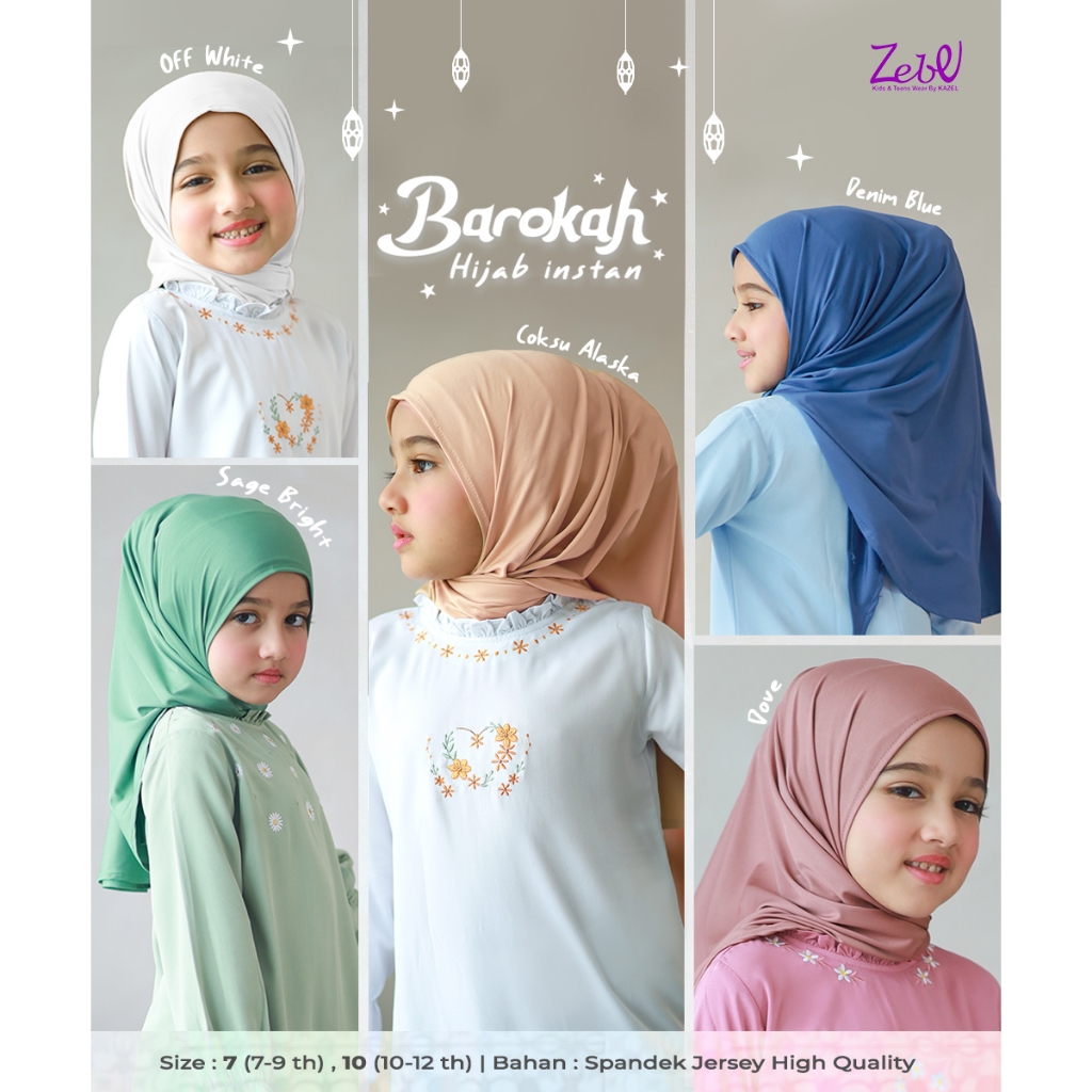 Jual Zebe Barokah Hijab Instant 7-12Thn (1 Pcs) | Shopee Indonesia