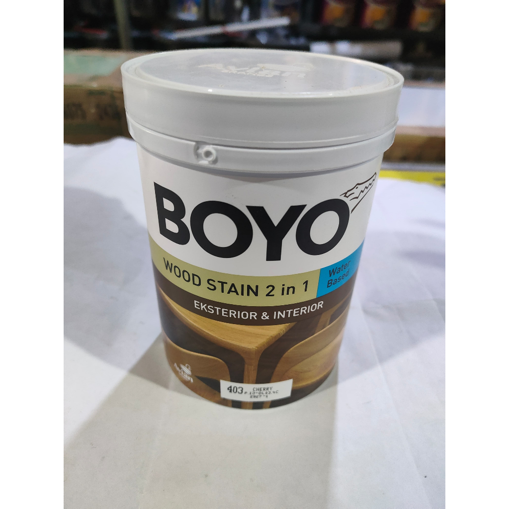 Jual Cat Kayu Politur / Plitur Boyo Wood Stain 2 in 1 Exterior Interior ...
