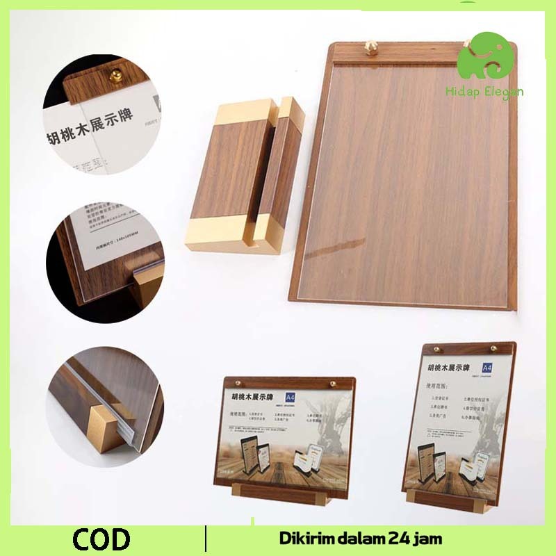 Jual Stand Menu Cafe Display Stand Menu Kayu Stand Kalender Tempat Menu ...