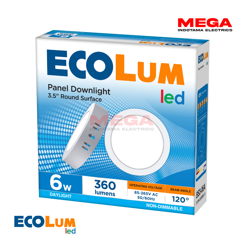 Jual ECOLUM Lampu LED Panel Downlight Round Surface Outbow | Shopee ...