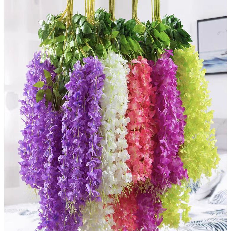 Jual Rantai Bunga Wisteria Buatan Bunga Douhua Bunga Violet Sutra ...