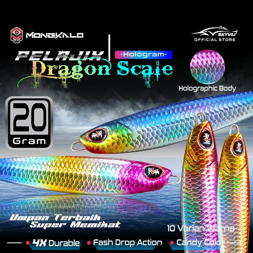 Jual Metal Jig 20 Gram MONGKALO PELAJIX Hologram Sisik Micro Jig 20gr Mikro Jig 20gram Umpan ...