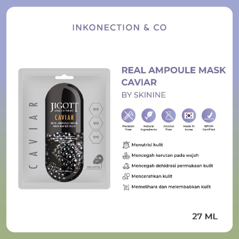 Jual JIGOTT - Ampoule Caviar Sheet Mask 27ml | Shopee Indonesia