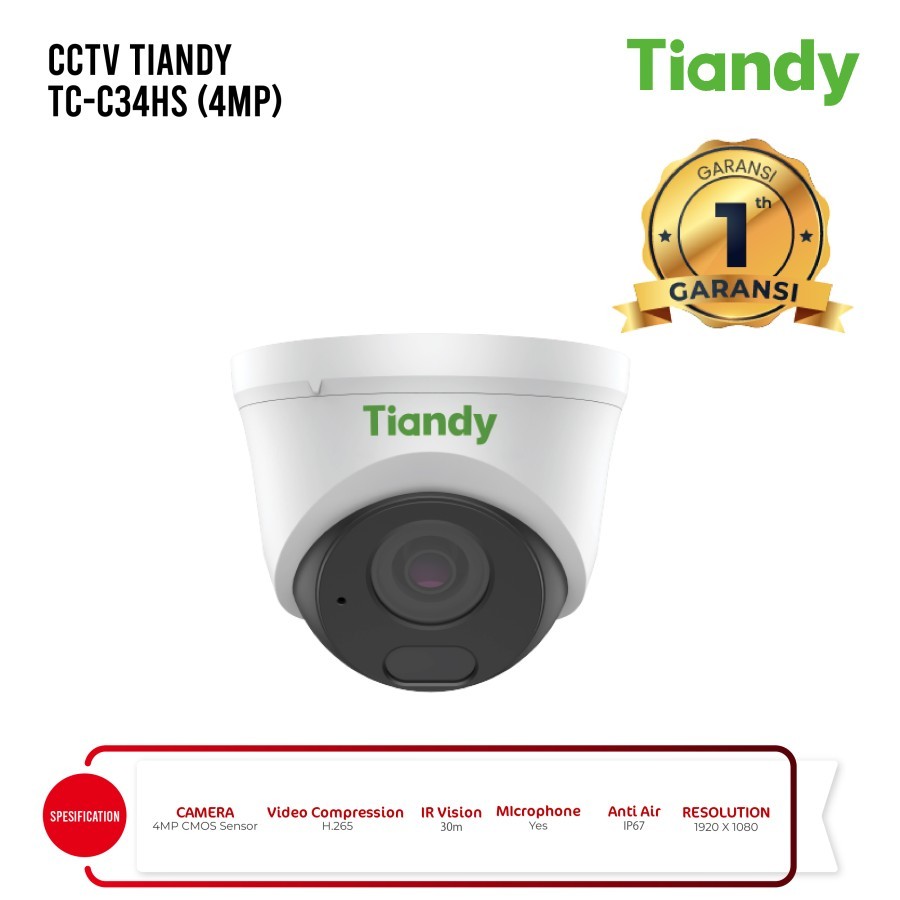 Jual TIANDY CCTV TC-C34HS 4MP FIXED STALIGHT IR TURRET CAMERA | Shopee ...