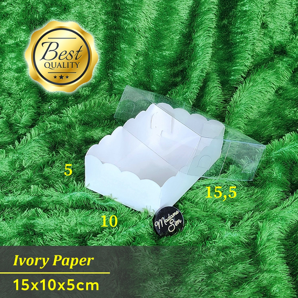 Jual BOX MIKA PUTIH - DUS BROWNIES - KOTAK DESSERT 15x10x5 (ISI : 10 ...