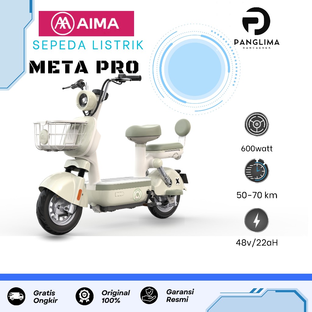 Jual KIRIM INSTAN - Sepeda Listrik Aima Meta Pro 48v/22Ah 400 Power Garansi Resmi | Shopee Indonesia