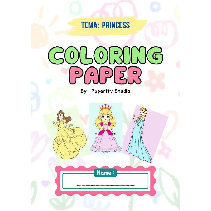 Jual Coloring pages / coloring book / buku mewarnai princess untuk anak ...