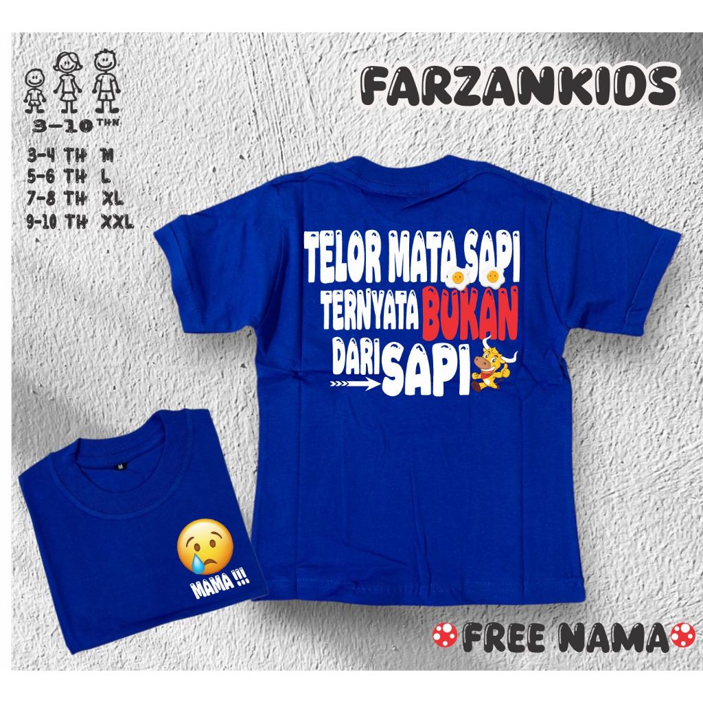 Jual BAJU KAOS ANAK ATASAN TELOR MATA SAPI TERNYATA BUKAN DARI SAPI ...