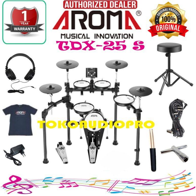 Jual Aroma TDX25S Electronic Drum Kit with All Mesh Head tdx-25s ...