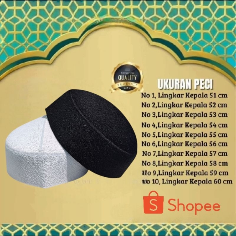 Jual peci anak hitam putih polos / kopiyah songkok Pakistan original ...
