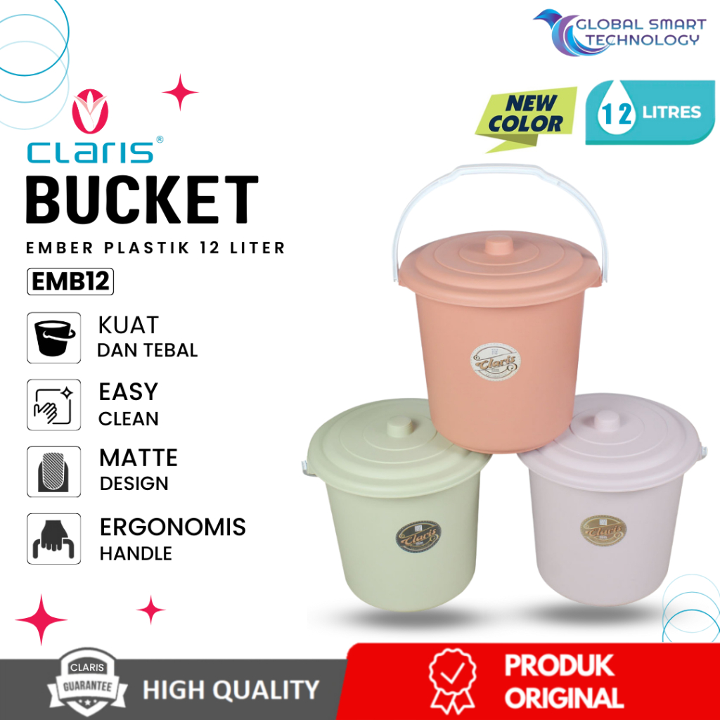 Jual Claris EMB-12 Ember Plastik 12 Liter Premium Aesthetic Bucket Anti ...