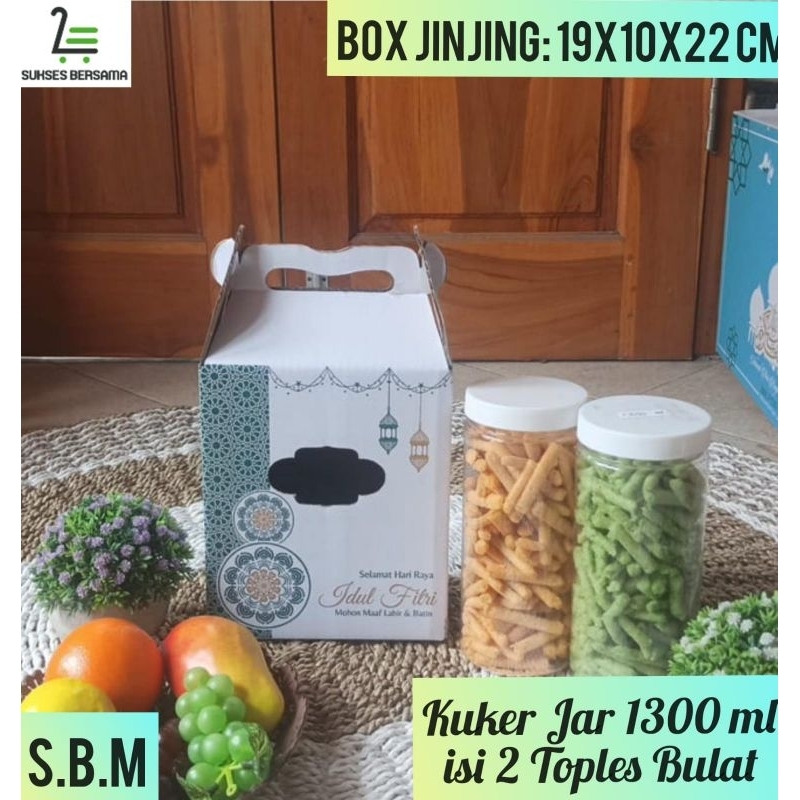 Jual Box Jinjing 19x10x22 cm JAR 1300 ml isi 2 Toples Bulat/Kardus/Kue ...