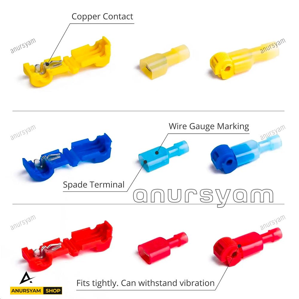 Jual 10 pcs / 5 Set Konektor Kabel T-Tap, Konektor Listrik T Tap ...