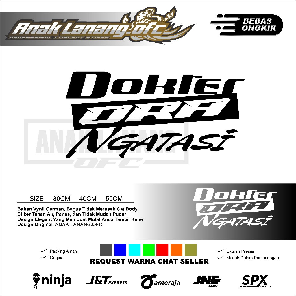 Jual Sticker kaca truk pickup mobil dokter ora ngatasi stiker kaca truk ...