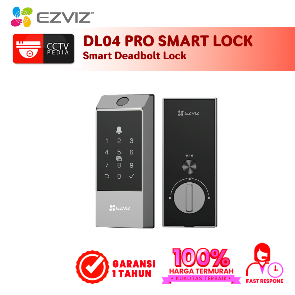 Jual EZVIZ DL04 Pro Smart Deadbolt Lock Kunci Pintu dengan Sensor Sidik Jari | Shopee Indonesia