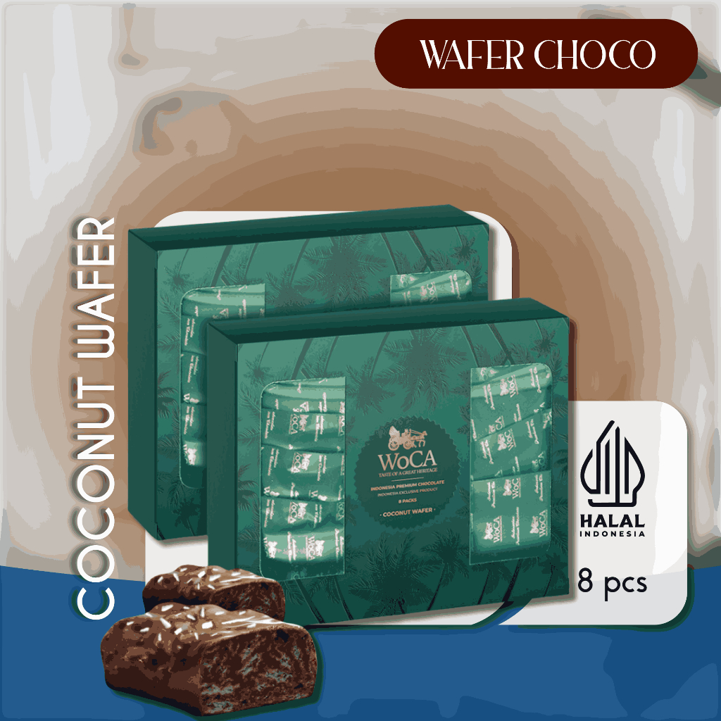Jual WoCA Wafer Coklat Premium - Coconut Chocolate | Shopee Indonesia