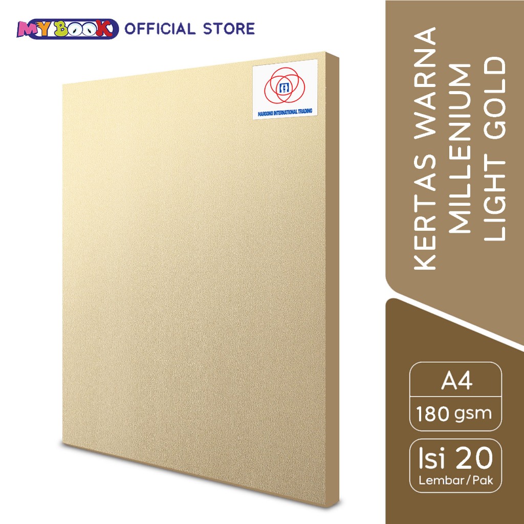 Jual Margono Kertas Warna A4 Millenium / Jasmine Light Gold 180gsm - 20 ...